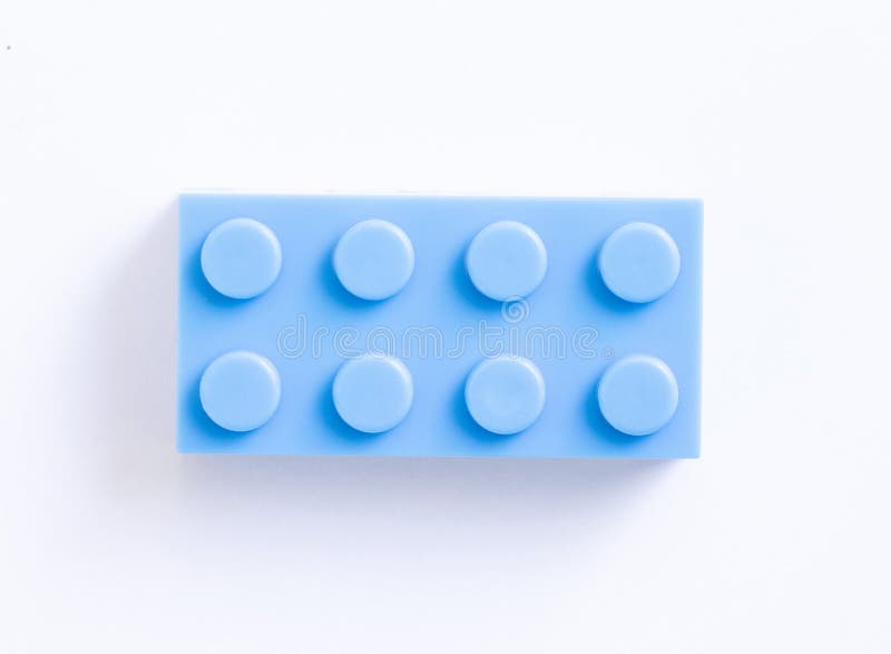 Blue Plastic Building Block Stock Image - Image of isolated, object ...