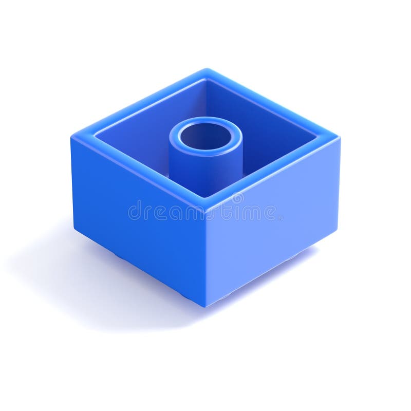 Blue Plastic Building Block, Children Toy. Bottom View Stock ...