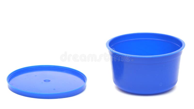 Blue plastic can stock image. Image of blank, isolated - 19506379
