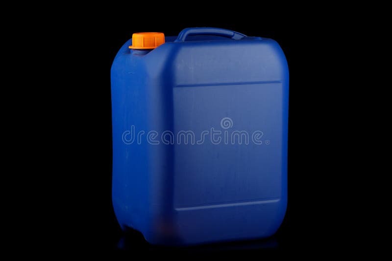 Blue Plastic Canister Black Background Stock Photo - Image of isolate ...