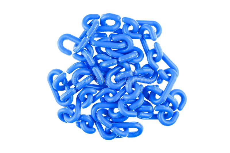 Blue Plastic Chain Put As Circle Isolated Stock Image - Image of heavy ...