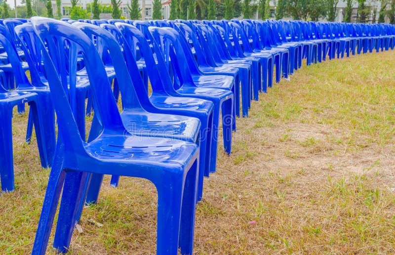 Blue plastic chairs stock image. Image of object, industry - 59797241