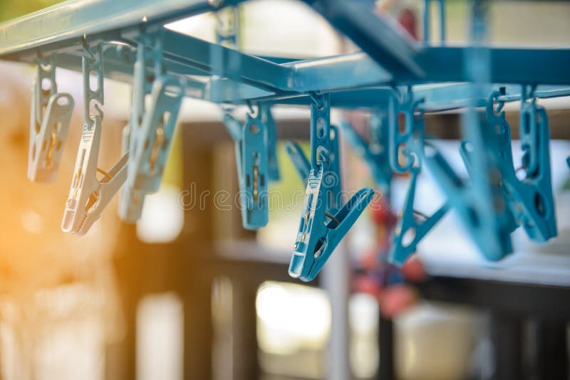 Blue plastic clothespin stock photo. Image of plastic - 85595166