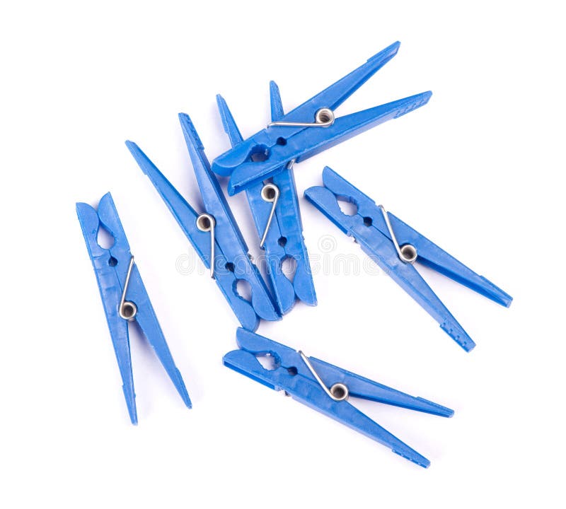 Blue plastic clothespins stock photo. Image of plastic - 140293298