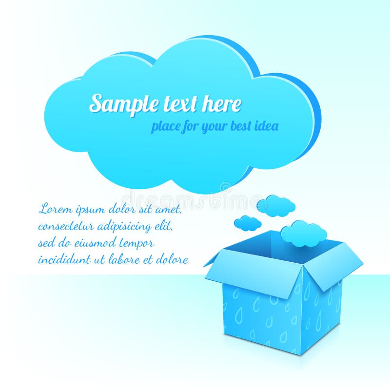 Blue Plastic Cloud And Box Of Clouds With Pattern Stock Image - Image ...