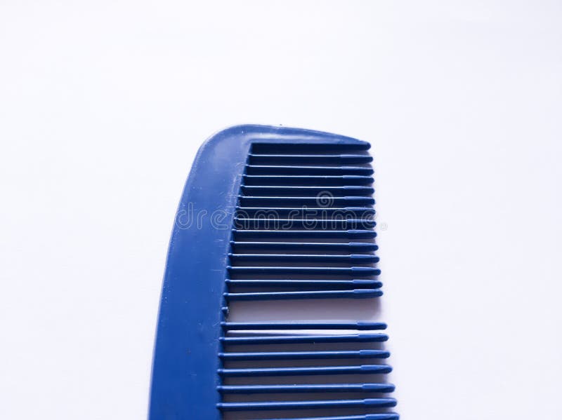 Blue Plastic Comb for Hair with White Background Stock Photo - Image of ...