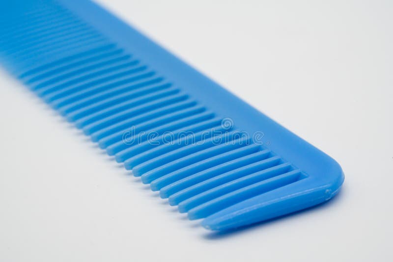 Blue Plastic Comb Isolated on White Background Stock Image - Image of ...
