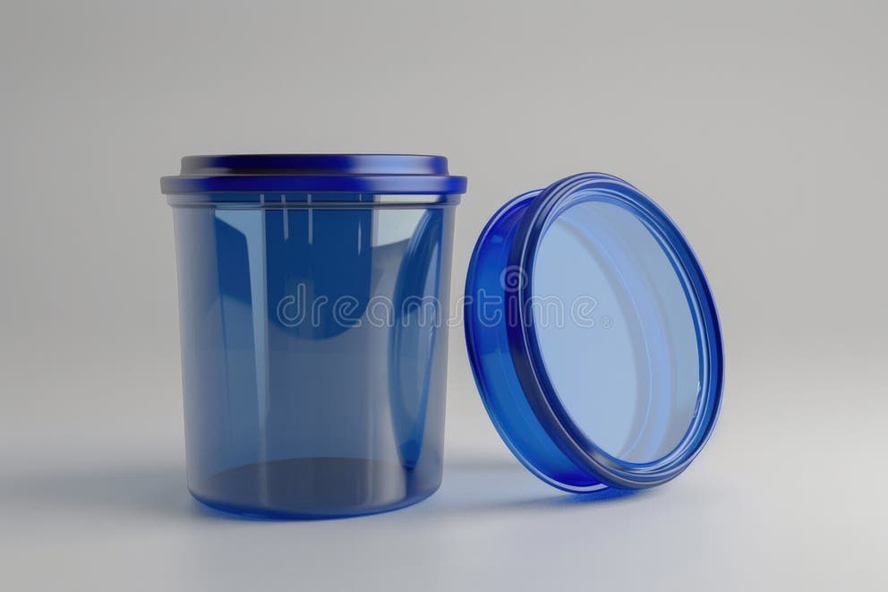 A Blue Plastic Container with a Matching Lid. Suitable for Storage ...