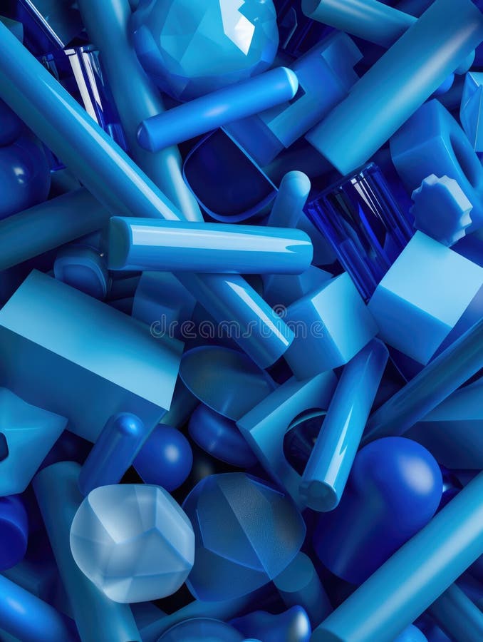 Blue Plastic Containers and Items Stock Image - Image of organization ...