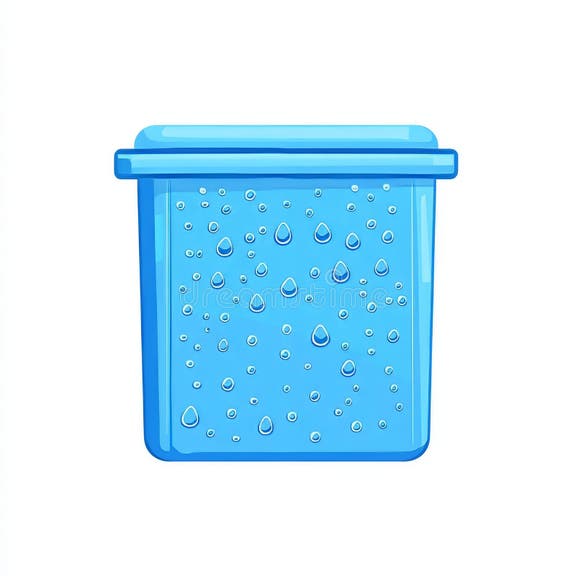 Blue Plastic Containers Layered with Water Droplets. Stock Illustration ...