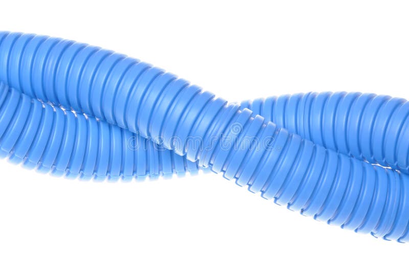 Blue Plastic Corrugated Pipe Stock Photo - Image of industry, material ...