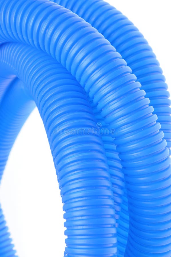 Blue Plastic Corrugated Pipes Stock Image - Image of electrical, hose ...