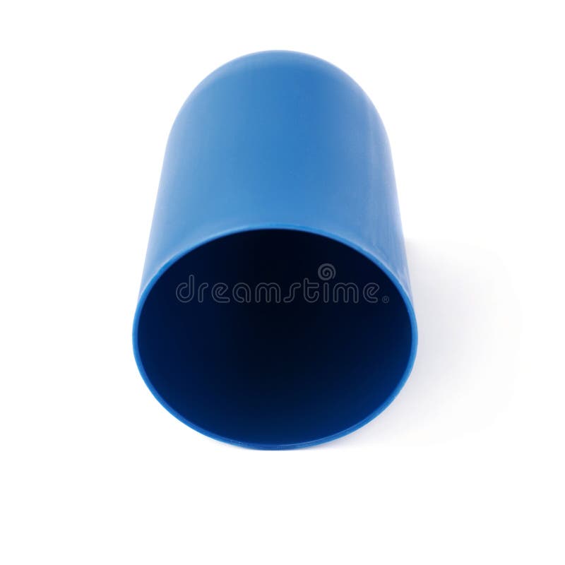 Blue Plastic Cup Isolated Over White Background Stock Image - Image of ...