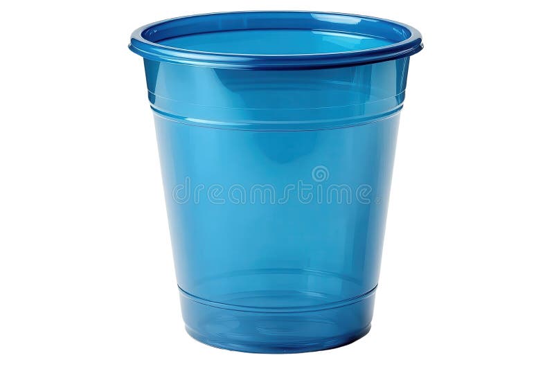 Blue Plastic Cup Isolated on White Background Stock Photo - Image of ...
