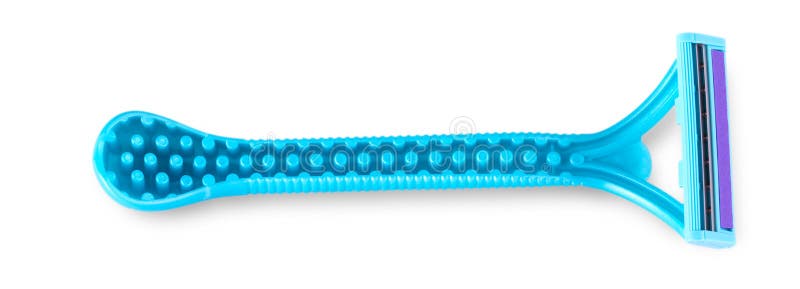 Blue Plastic Disposable Shaver Isolated on White. Stock Photo - Image ...