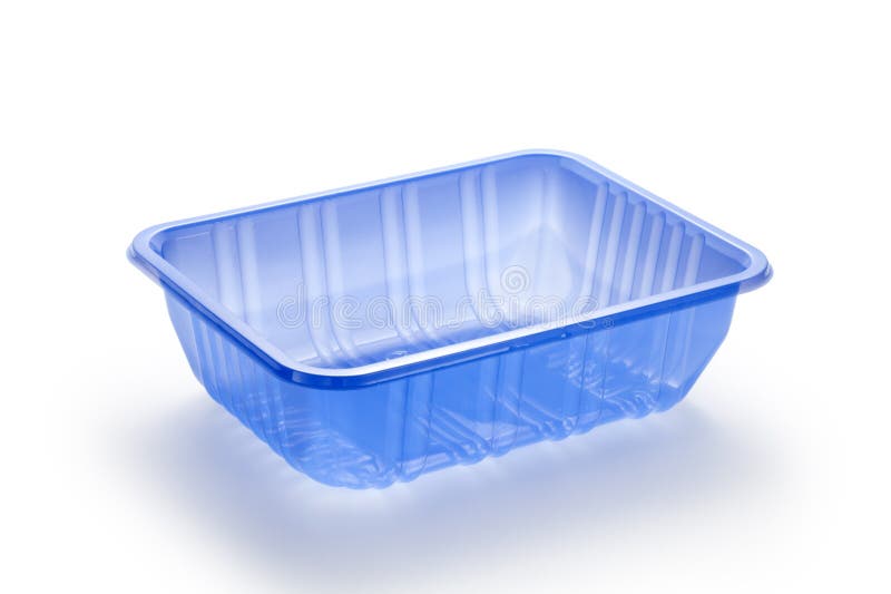 Blue plastic food tray stock photo. Image of empty, closeup - 317361862