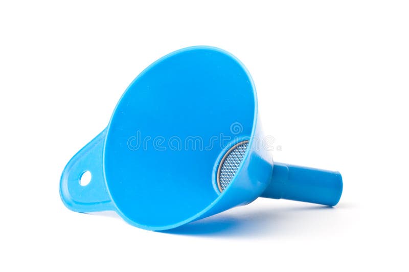 Blue plastic funnel stock image. Image of strainer, blue - 19099331