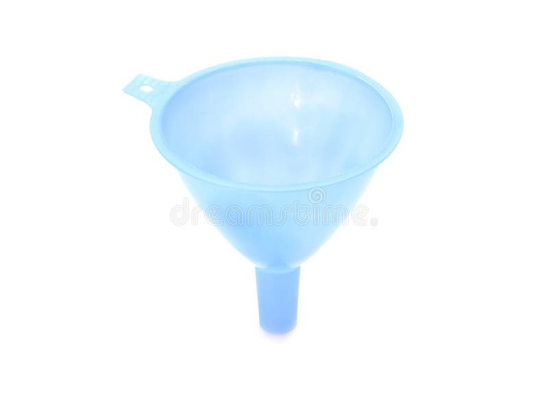 Blue Plastic Funnel Isolated on White Stock Photo - Image of kitchen ...