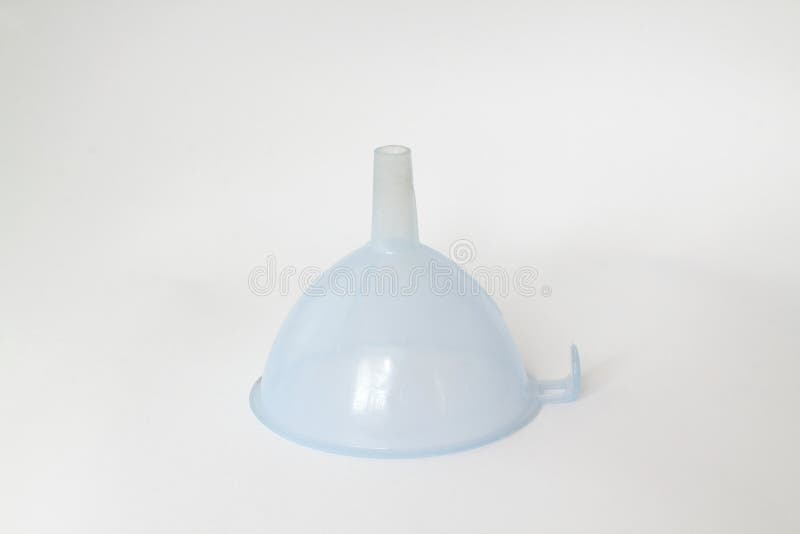 Blue Plastic Funnel Isolated on White Background Stock Image - Image of ...