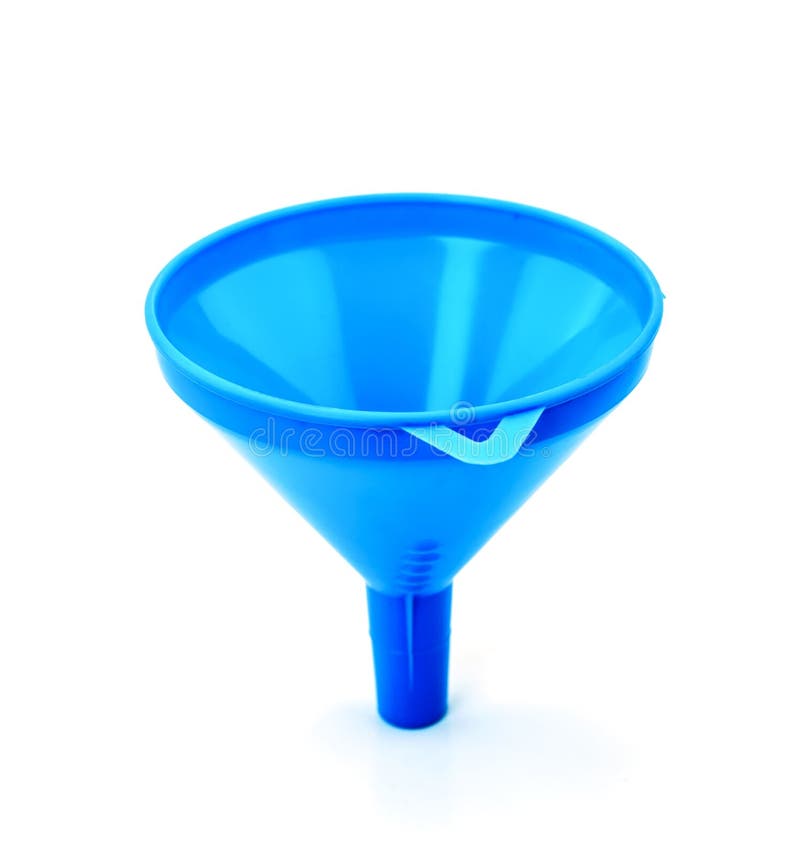 Blue Plastic Funnel Isolated on a White Background Stock Image - Image ...