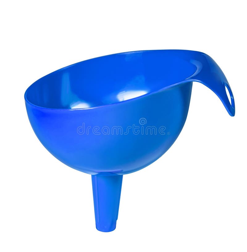 Blue Plastic Funnel Isolated on White Background. Stock Photo - Image ...