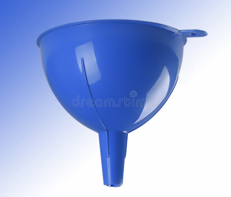 Blue plastic funnel stock image. Image of pour, isolated - 39070975