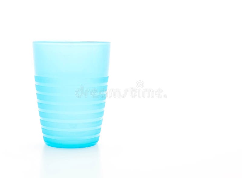 Blue plastic glass stock photo. Image of stack, single - 97267372