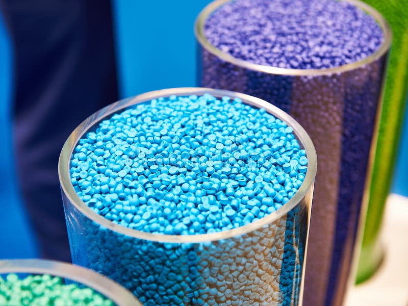 Blue Plastic Granular Polymer Stock Photo - Image of sample ...