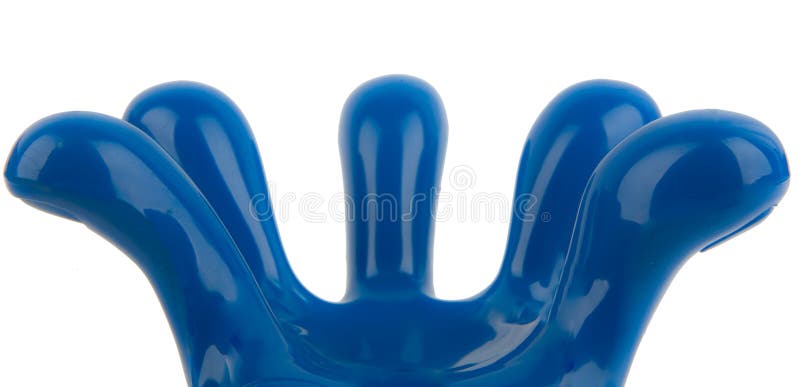 Blue plastic hand stock image. Image of finger, white - 16912039
