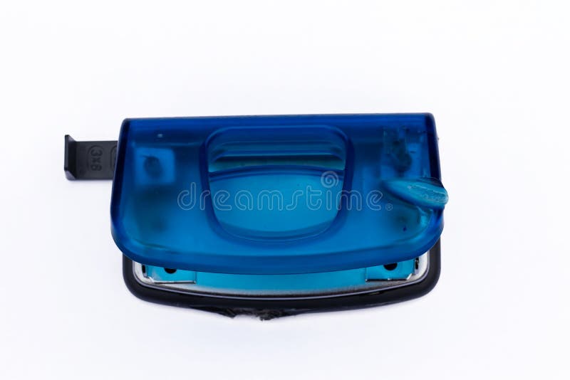 Blue Plastic Manual Hole Puncher Stock Image - Image of device, tool ...