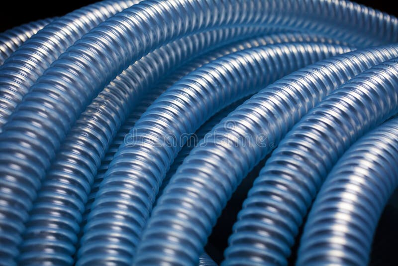 Blue plastic hose stock photo. Image of pipe, material - 73275422