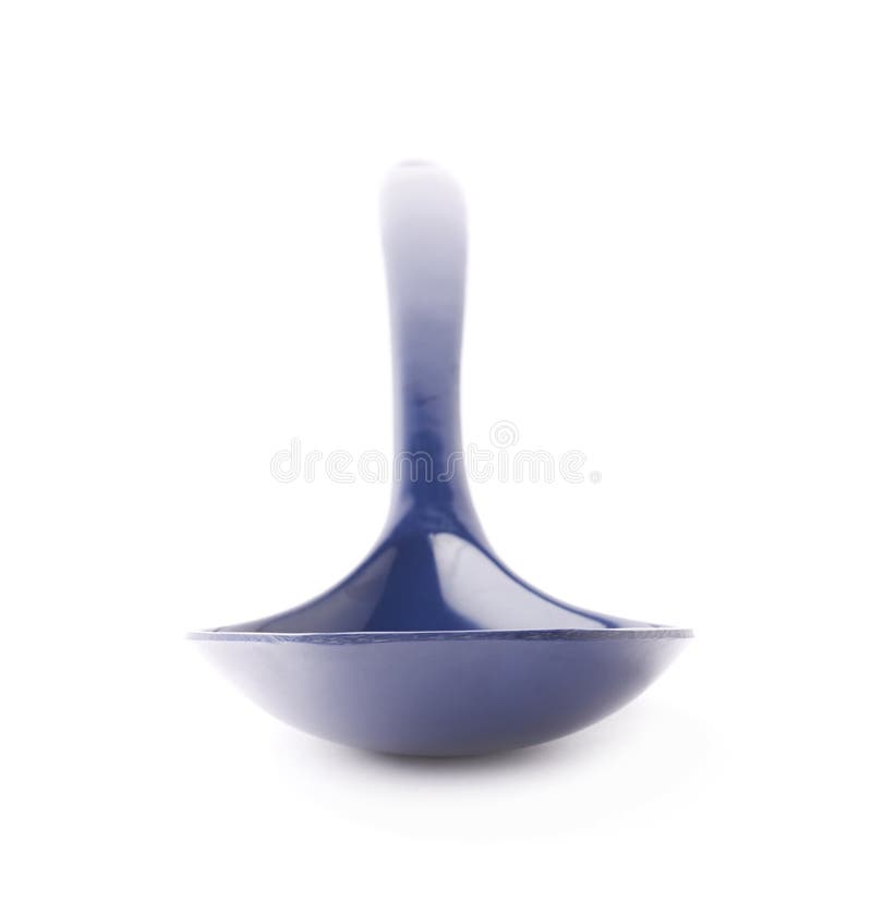 Blue Plastic Kitchen Ladle Spoon Isolated Stock Image - Image of ...