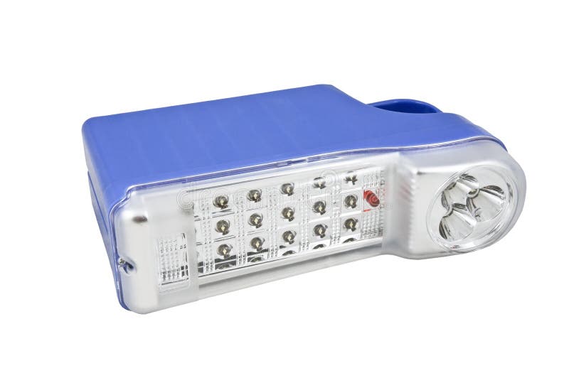 Blue Plastic Led Flashlight Stock Image - Image of reflector, plastics ...