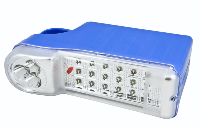 Blue Plastic Led Flashlight Stock Photo - Image of lamp, electricity ...