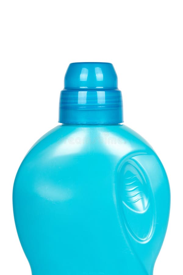 Blue Plastic Liquid Detergent Bottle. Isolated on White Background ...