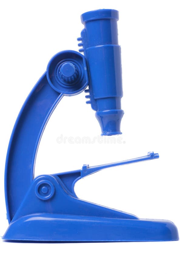 Blue Plastic Microscope Toy Isolated on White Background Stock Photo ...