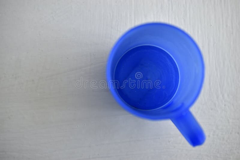 Blue Plastic Mug on a White Background Stock Photo - Image of organic ...