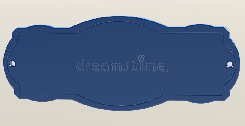 Blue Plastic Nameplate stock illustration. Illustration of closeup ...