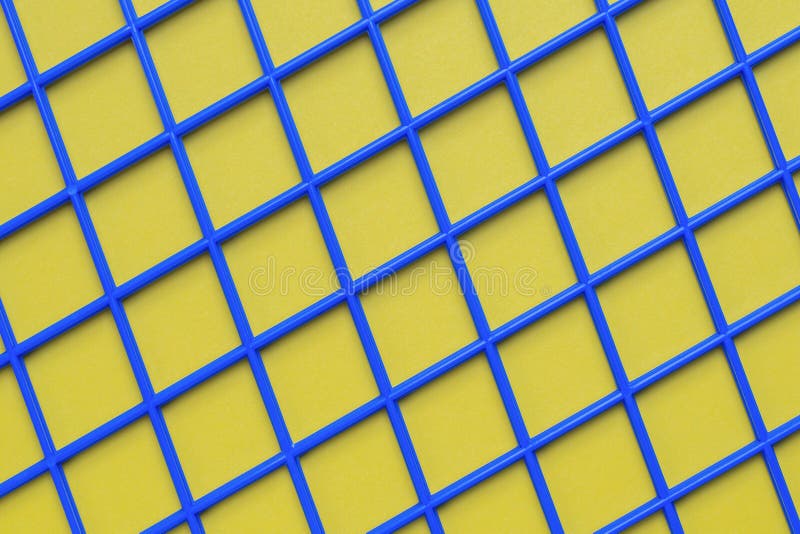 Blue Plastic Paint Grid with a Seamless Pattern on Yellow Background ...