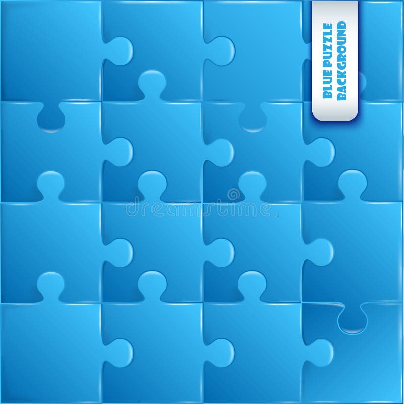 Blue Plastic Pieces Puzzle Game Stock Vector - Illustration of jigsaw ...