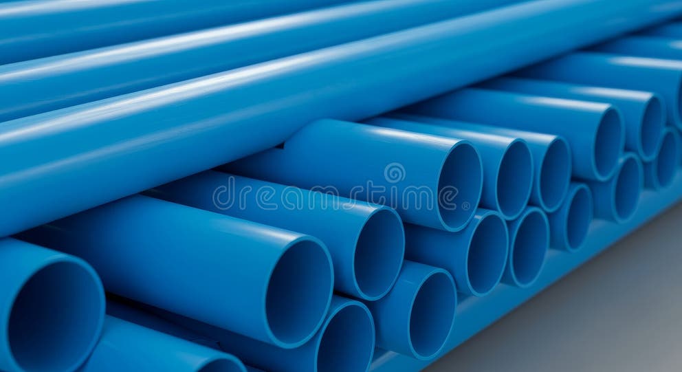 Blue Plastic Pipes Stack of Bright Blue Plastic Pipes Ideal for ...