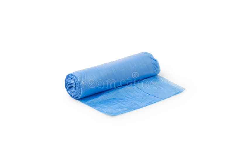 Blue Plastic Polyethylene Garbage Bags Roll. Stock Photo - Image of ...