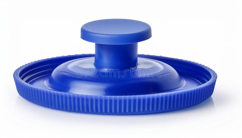 Blue Plastic Push Button Lid for Container Jar or Bottle Stock Photo ...