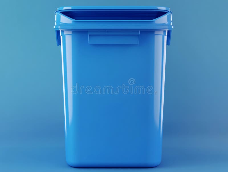 Blue Plastic Recycling Bin Waste Container Disposal Cleanliness Eco ...