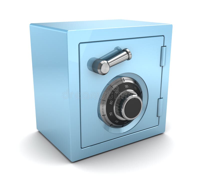 Blue plastic safe stock illustration. Illustration of storage - 51701570