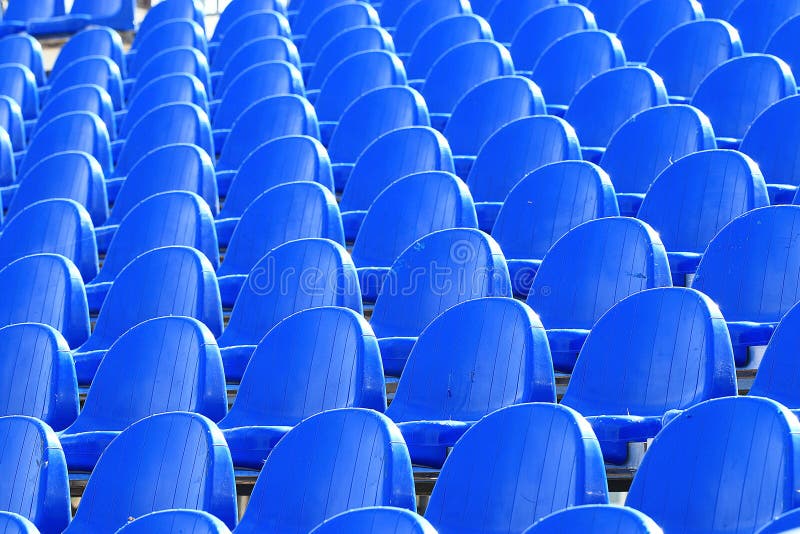 Blue plastic seats stock image. Image of event, arena - 61976449