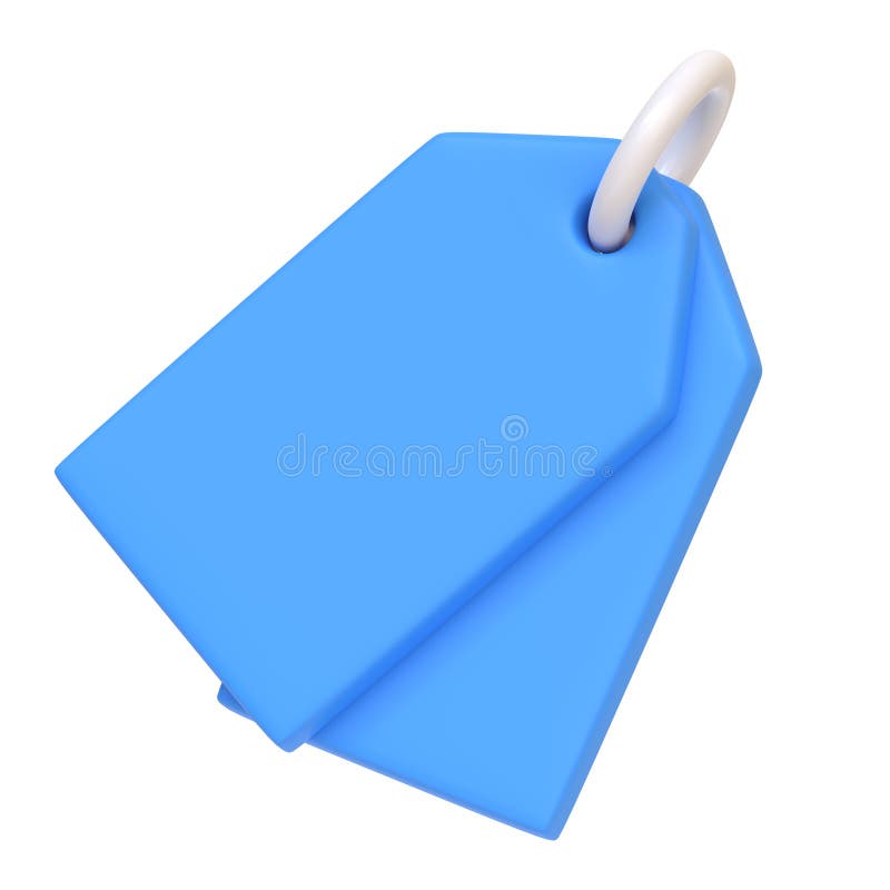 Blue Plastic Shopping Tag with a White Loop Stock Illustration ...