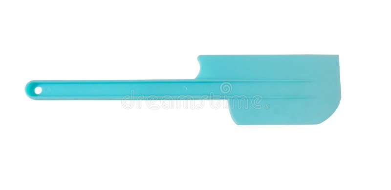 Blue Plastic Spatula for Baking on White Stock Photo - Image of home ...