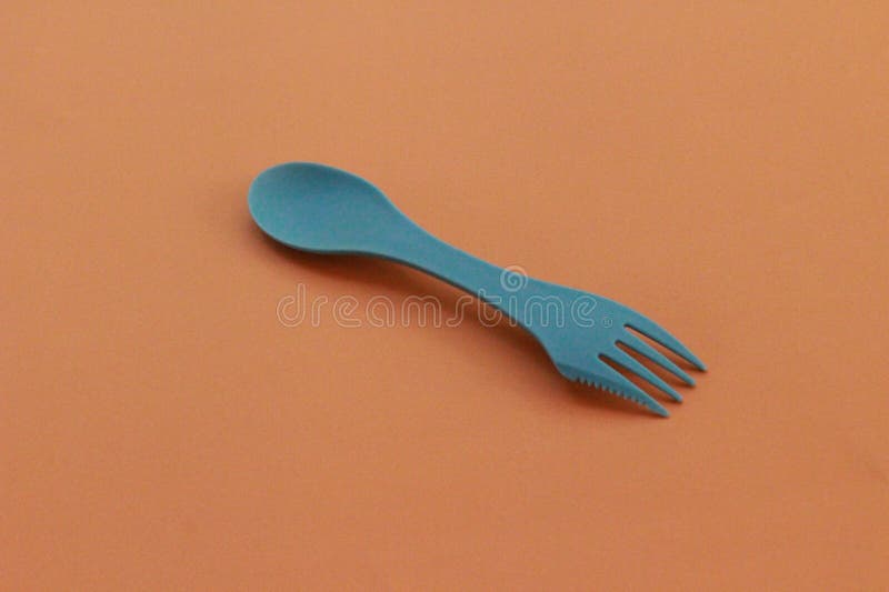 Blue plastic spork stock image. Image of plain, backpacking - 372559459