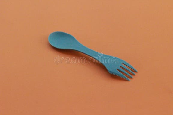 Blue plastic spork stock image. Image of plain, backpacking - 372559459